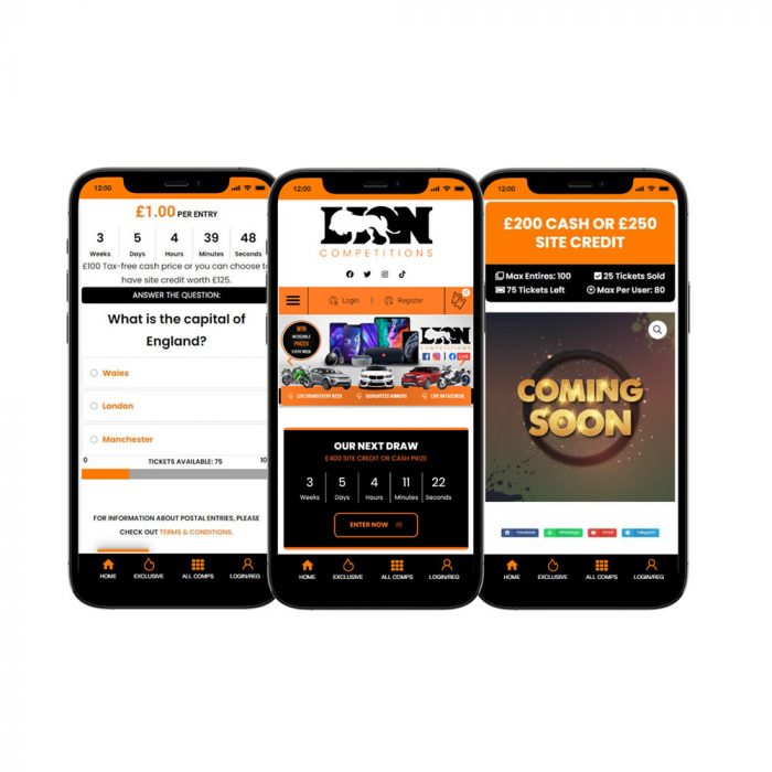 Raffle Website Design - Competition Website Development - Raffle Web